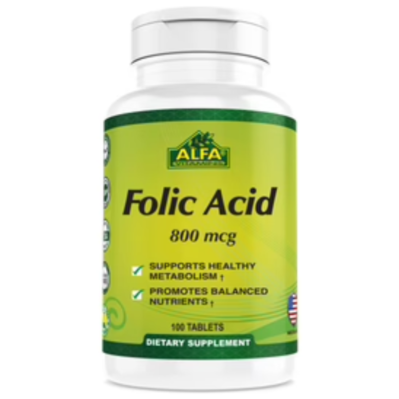Alfa Vitamins Folic Acid 800 mcg 100 Tablets - pharmaholic